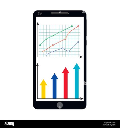 Chart And Graphic On Smartphone Screen Vector Smartphone Chart And