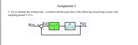 Solved Assignment Try To Estimate The Settling Time Chegg