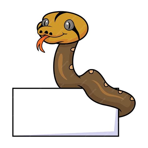 Dessin Animé Mignon Python Réticulé Enfant Doré Avec Signe Vierge Vecteur Premium