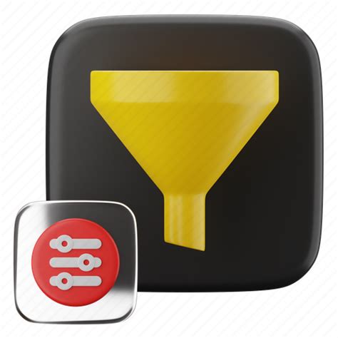 filter funnel sort sorting conversation tool 3d illustration