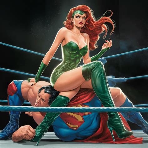 Poison Ivy Dominates Superman In Wrestling Match By Sablebomb On Deviantart