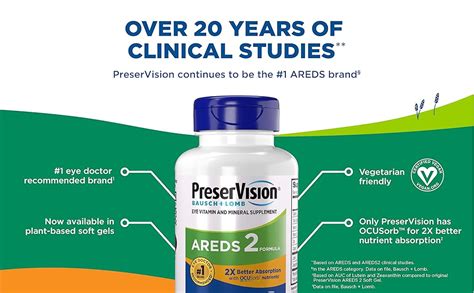 Preservision Areds 2 Eye Vitamin And Mineral Supplement With Ocusorb 120 Vegan Soft