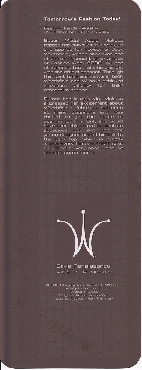 Royaltygirl 2006 Fashion Royalty Style Renaissance Adèle Makéda