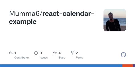 Github Mumma React Calendar Example