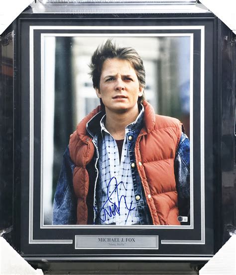 Michael J Fox Autographed Framed 16x20 Photo Back To The Future