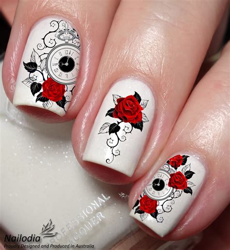 Rose Lady Flower Nail Art Decal Sticker Water Transfer Slider Ebay