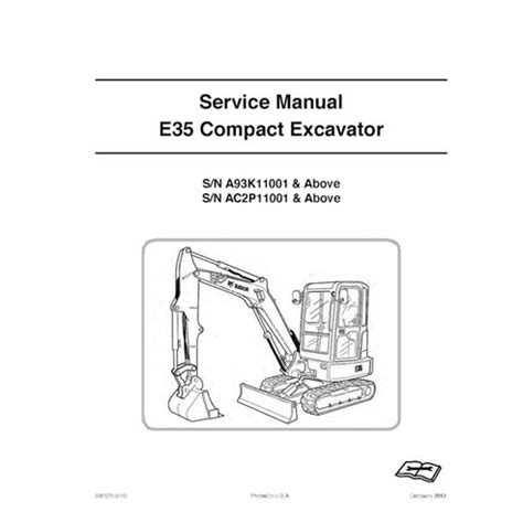 Manual De Servicio Pdf De La Excavadora Compacta Bobcat E35