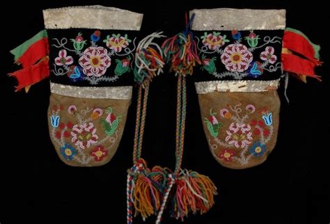Pair Of 19th C Athabascan Beaded Mitts