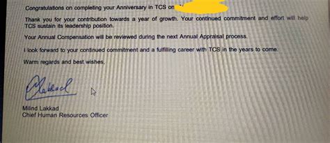 I Have Received The Below Letter Today Because I Have Completed 1 Year