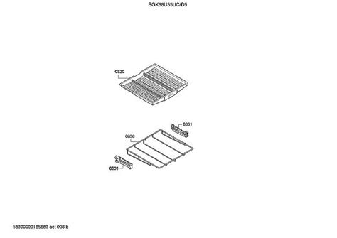 Parts For Bosch Sgx68u55uc D5 Cutlery Drawer Parts