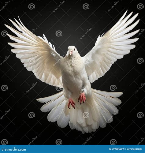 A Majestic White Bird With Wings Spread Soars Gracefully White Isolated Stock Illustration