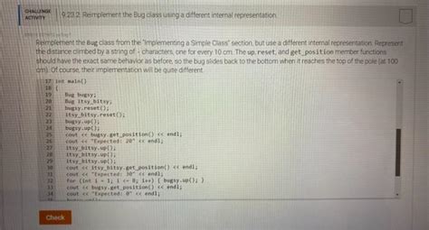 Solved Reimplement The Bug Class From The Implementing A