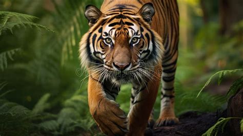 A Majestic Bengal Tiger With Its Striking Orange And Black Coat Stock