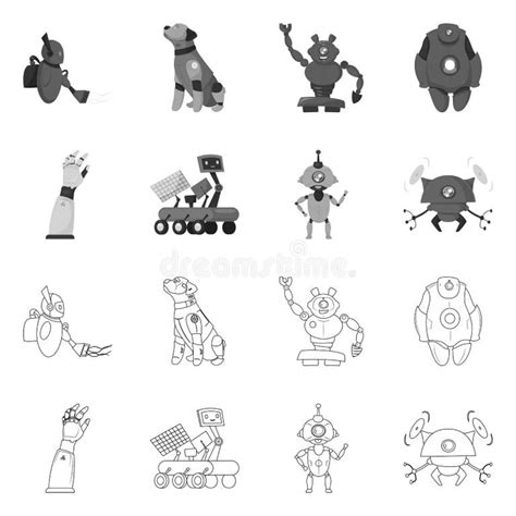 Vector Illustration Of Robot And Factory Symbol Set Of Robot And Space Vector Icon For Stock
