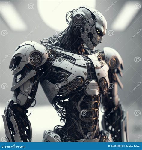 Humanoid Robot Side View Detailed Photo Of Android Photorealistic