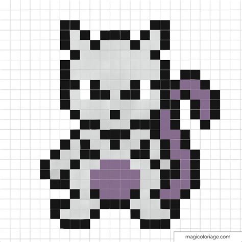 Pixel Art Mewtwo Créativité Et Nostalgie Pokemon En Pixels