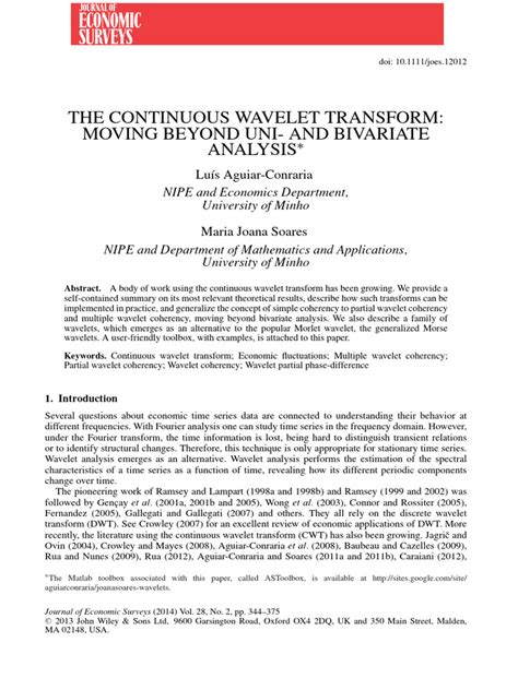 Thecontinuouswavelettransform Jes Pdf Wavelet Spectral Density