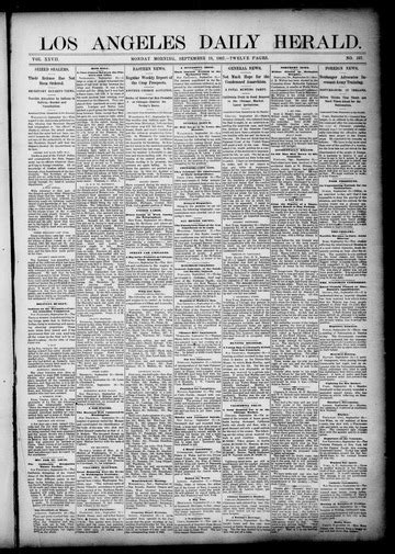 Los Angeles Daily Herald 1887 09 19 Free Download Borrow And