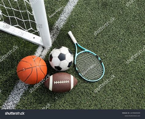 Variety Sports Equipment Including American Football库存照片2478005009