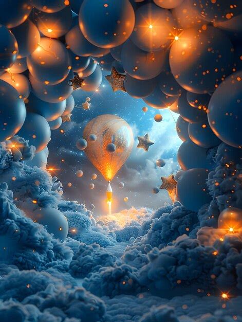 Premium Photo Balloon Backdrop Overlays