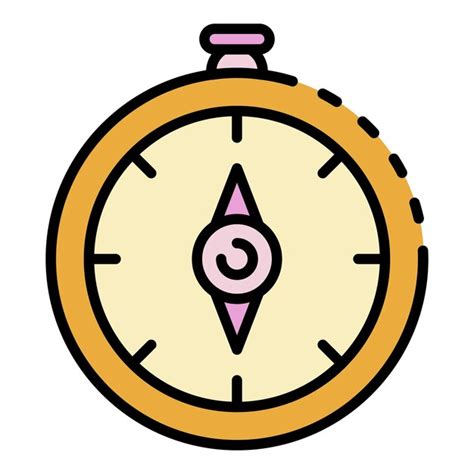 Premium Vector Navigation Compass Icon Outline Navigation Compass Vector Icon Color Flat Isolated