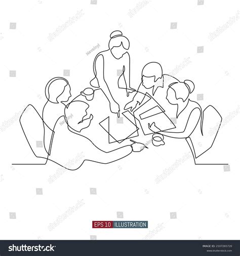 Continuous Line Drawing Business Brief Presentation Stock Vector Royalty Free