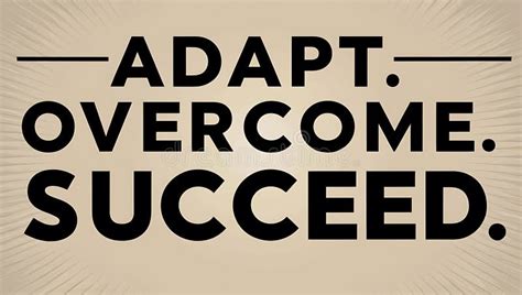 Adapt Overcome Succeed A Motivational Poster Stock Image Image Of