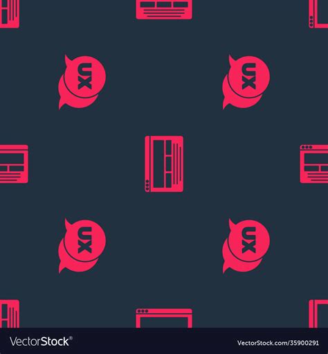 Set Ui Or Ux Design And On Seamless Pattern Vector Image