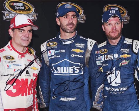 Jeff Gordon Dale Jr Jimmie Johnson Triple Signed 8x10 Nascar Photo