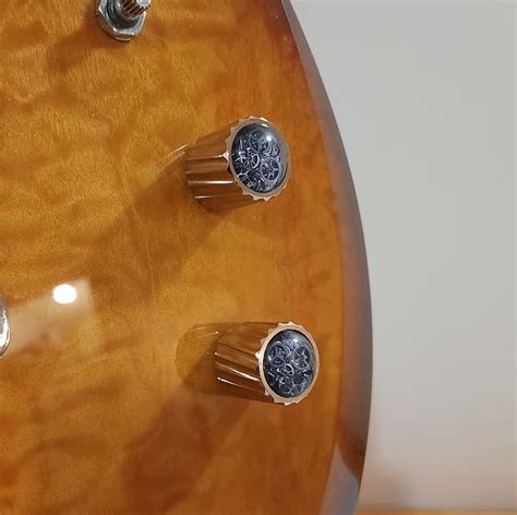 Nickel Plated Brass Guitar Knob Pair Reverb