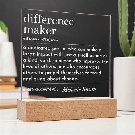 Custom Difference Maker Acrylic Sign Christmas 2025 Stocking Stuffer