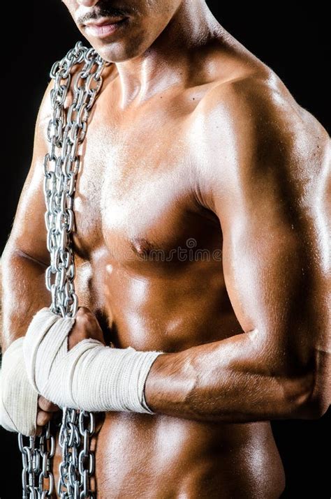 Muscled Man Bound With Rope Stock Image Image Of Blue Erotica 15338745