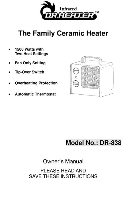 Dr Heater Dr 838 Owners Manual Pdf Download Manualslib