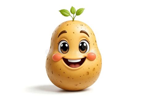Cheerful Potato Emoji A Happy Cartoon Potato Character Stock