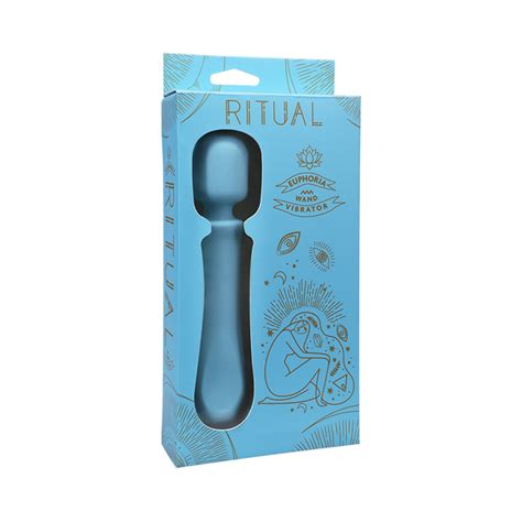 Ritual Euphoria Rechargeable Silicone Wand Vibe Blue