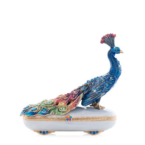 Darien Rainbow Peacock Box Jay Strongwater
