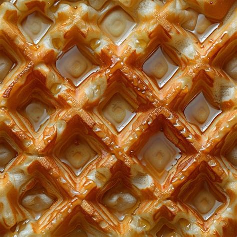 Closeup Of Rustic Homemade Waffle Texture Generative Ai Premium Ai