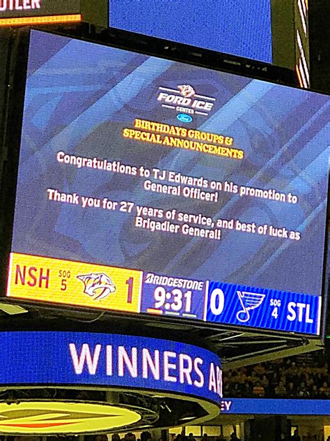 Tj Edwards On Linkedin Honored To Be In Nashville Tn For A Predators Nhl Hockey Game Against