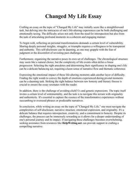 Biographical Narrative Essay Examplepdf