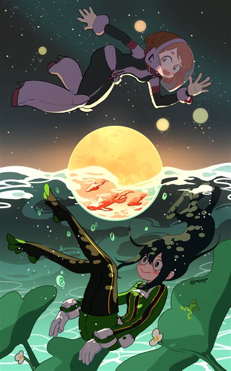 Imjayu Uraraka And Tsuyu Republished Anime Pop Heart
