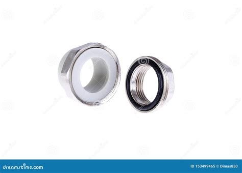 Polypropylene Threaded Coupling On A White Background American