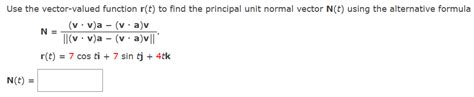 solved use the vector valued function r t to find the