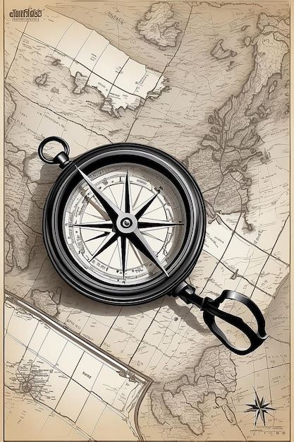 Map And Compass Vector Premium Ai Generated Image