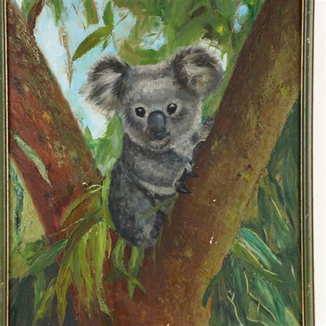 C E Pottol Oil Painting Of Koala Bear In Tree Everything But The House
