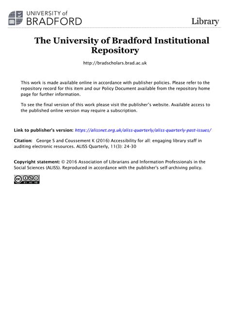 Pdf Accessibility For All Engaging Library Staff In Auditing