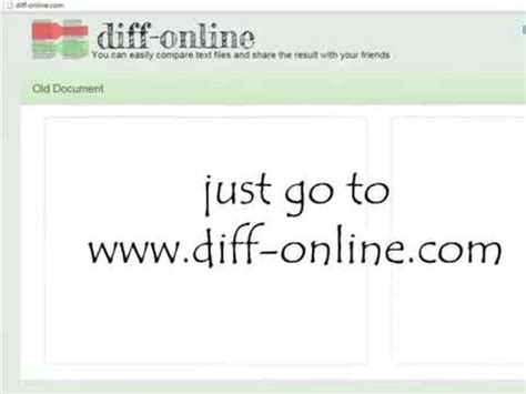 How To Compare Text With Diff Online YouTube