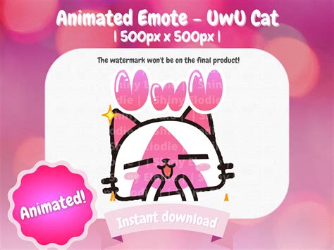 Twitch Animated Emote Cute Uwu Cat Meme Gaming Discord
