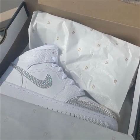 Blinks Rhinestones Custom Air Jordan 1 X Wedding Sneaker Unitecustom