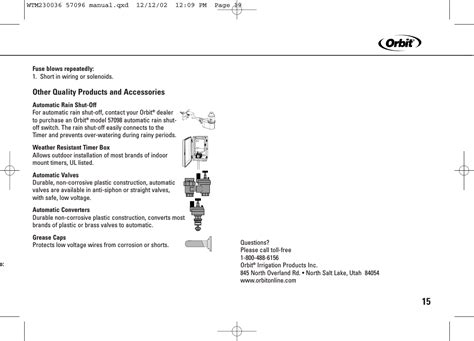 Orbit Irrigation Product 57096 Dual Programs Water Timer Wtih Remote Control User Manual