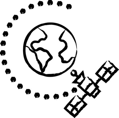 Premium Vector Satellite Orbit Hand Drawn Vector Illustration